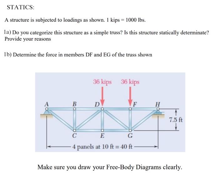 STATICS: A structure is subjected to loadings as | Chegg.com