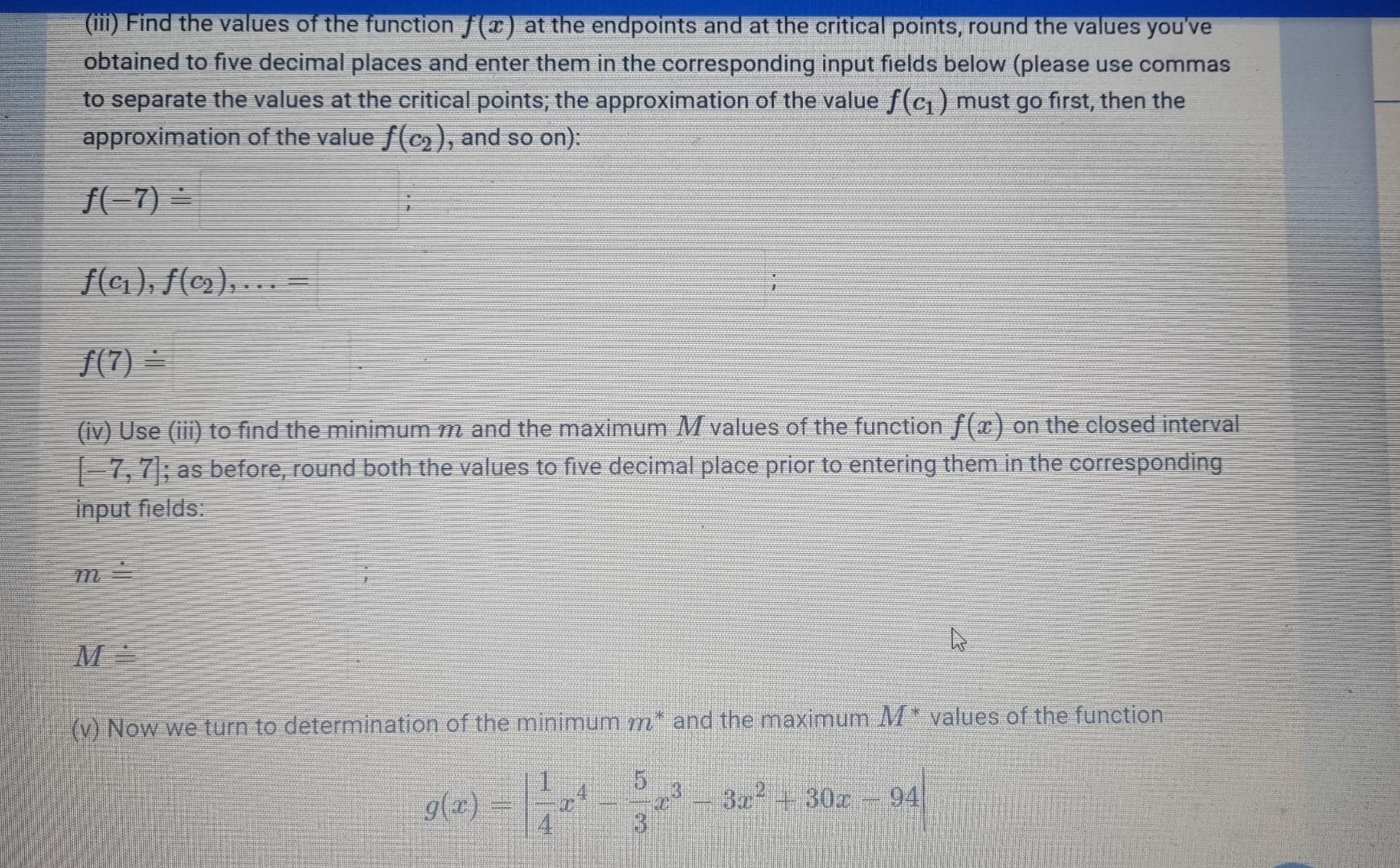 Solved (Min-Max Values of Differentiable Functions). | Chegg.com
