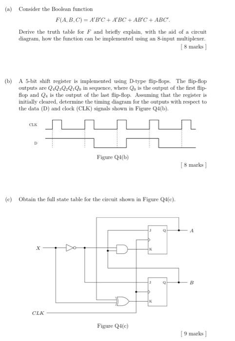 Solved (a) Consider the Boolean function F(A, B, C) = A'B'C | Chegg.com