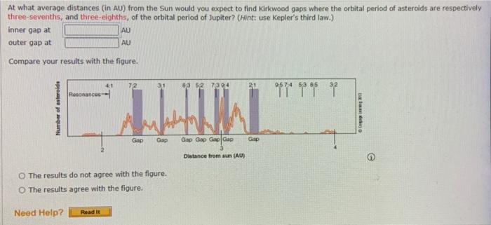 Solved At what average distances (In AU) from the Sun would | Chegg.com