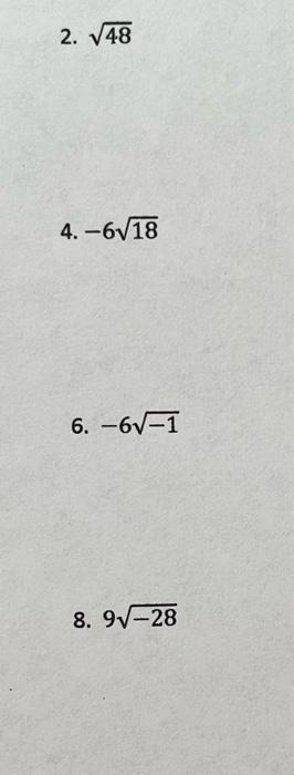 Solved Part I: Simplifying Radicals: Finding hidden perfect | Chegg.com