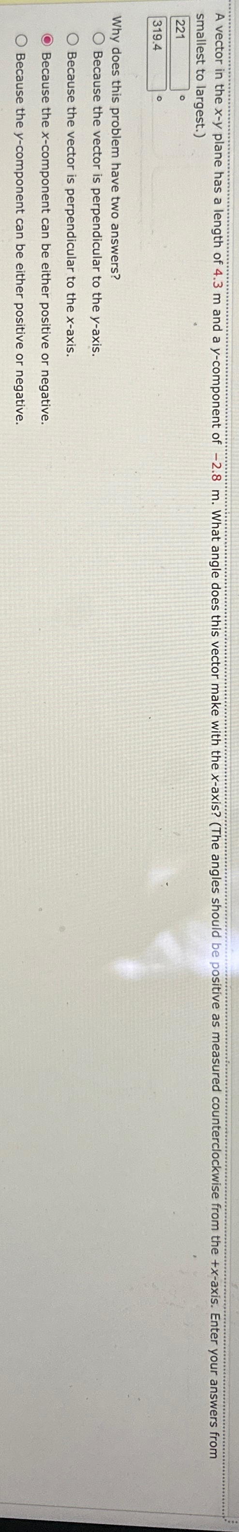 Solved smallest to largest.) Why does this problem have two | Chegg.com