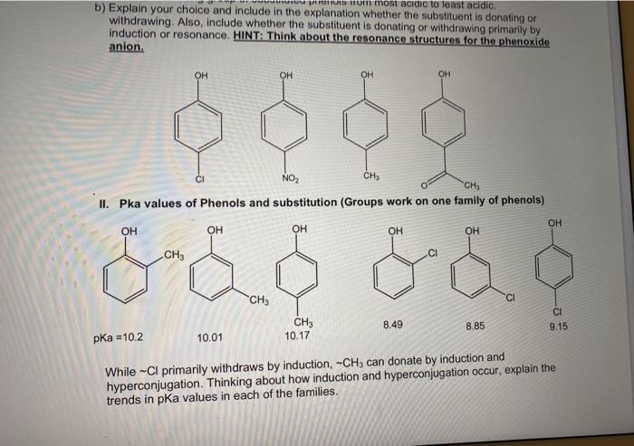 Solved Challenge Problem 1. Acidity of Substituted Phenols | Chegg.com