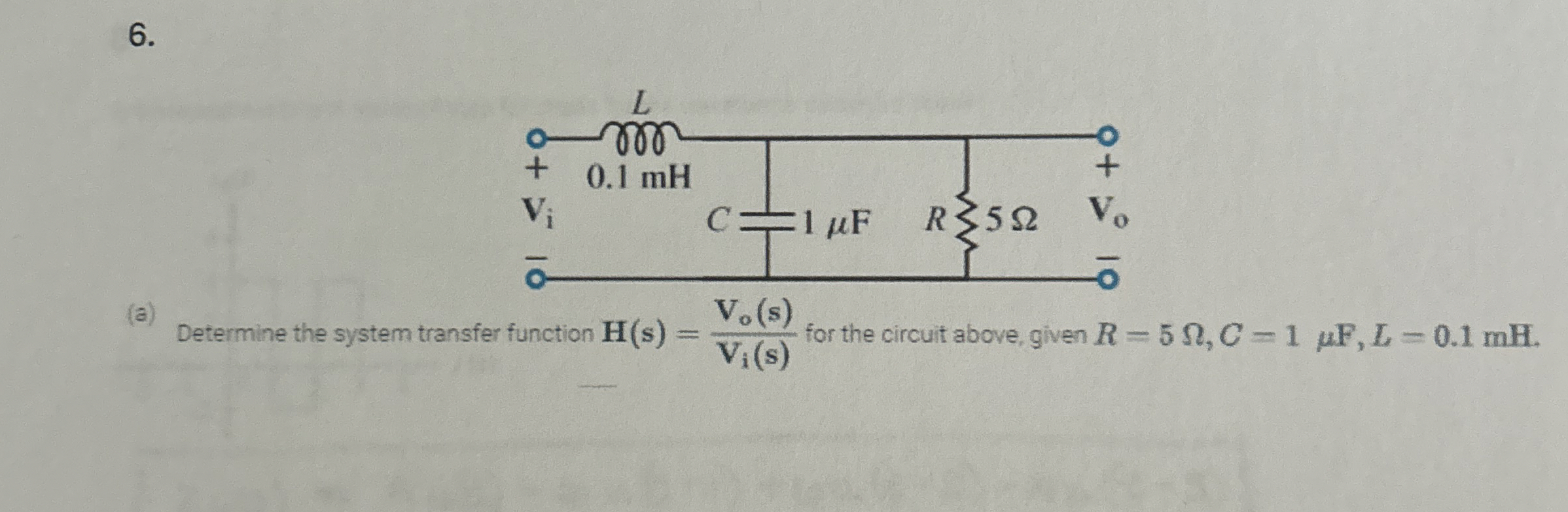 Solved Steps for (a) ﻿Determine the system transfer function | Chegg.com