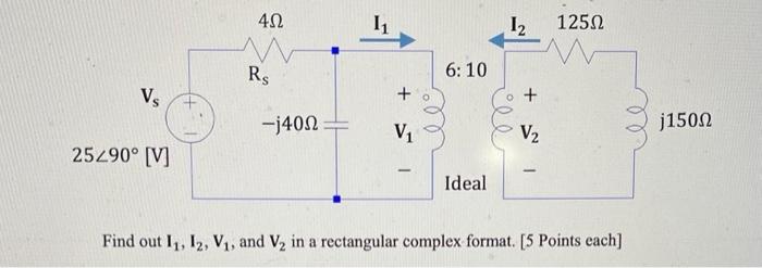 Solved Find out I1,I2,V1, and V2 in a rectangular complex | Chegg.com
