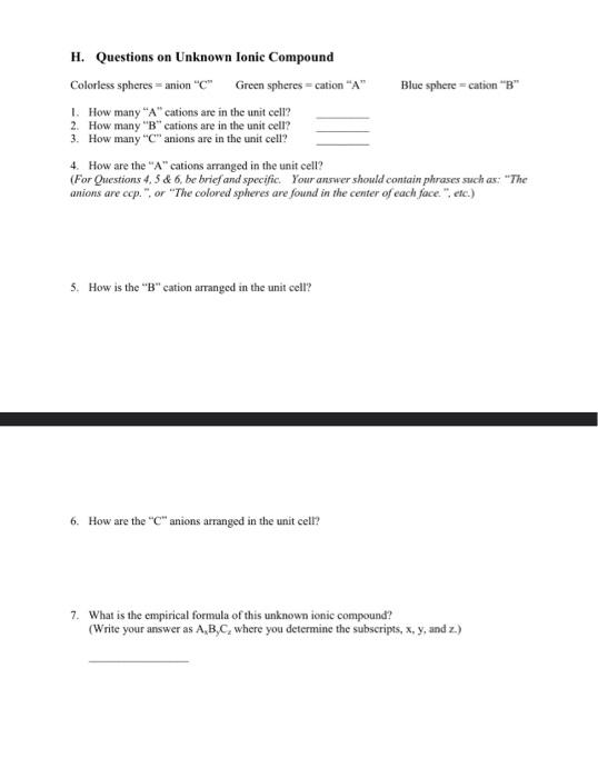 Solved Unknown Ionic Compound To build a unit cell: Template | Chegg.com
