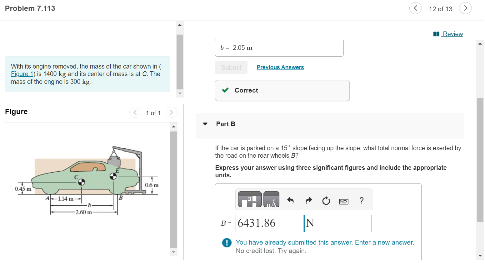 Solved With its engine removed, the mass of the car shown in | Chegg.com