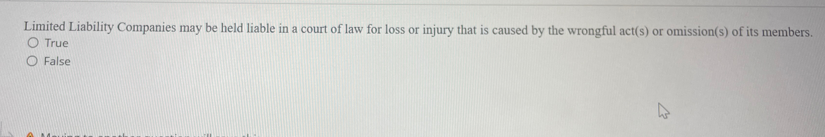 Solved Limited Liability Companies may be held liable in a | Chegg.com