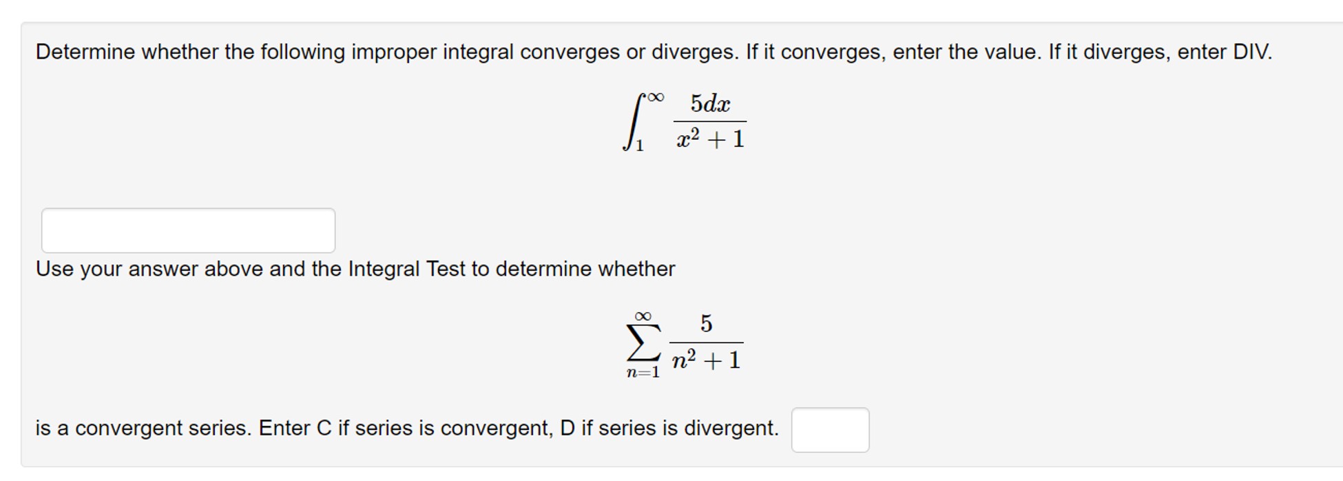 Solved Determine whether the following improper integral | Chegg.com