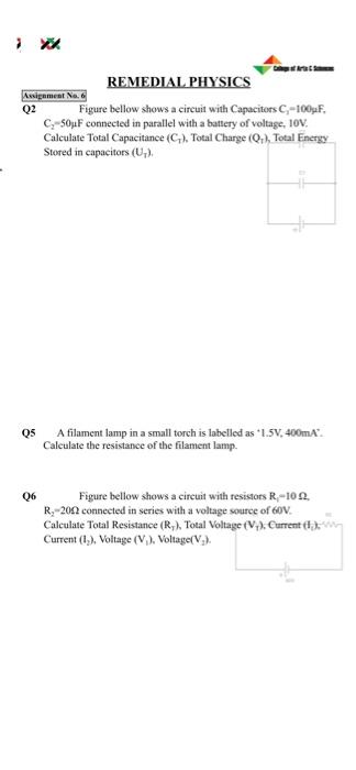 Solved ; REMEDIAL PHYSICS Assignment No. Q2 Figure bellow | Chegg.com