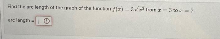 Solved Find the arc length of the graph of the function | Chegg.com