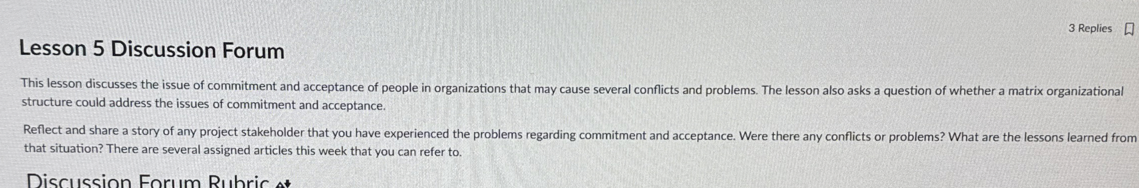 Solved Lesson 5 ﻿Discussion Forum3 ﻿Replies structure could | Chegg.com