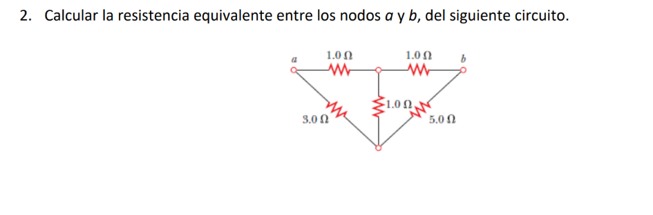 Solved 2. ﻿Calcular la resistencia equivalente entre los | Chegg.com