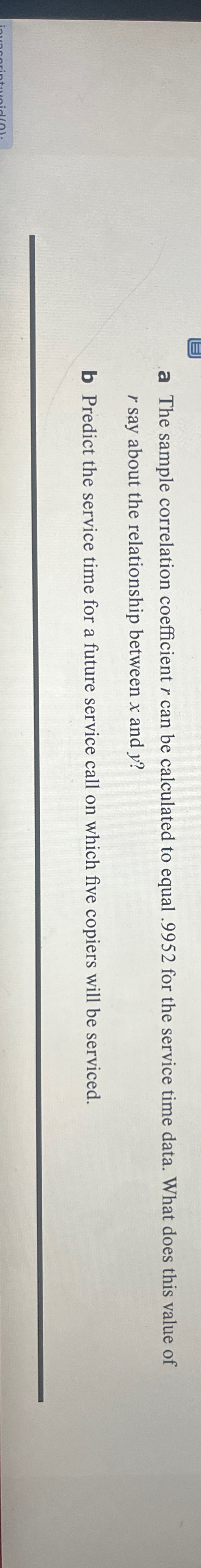 Solved a The sample correlation coefficient r ﻿can be | Chegg.com