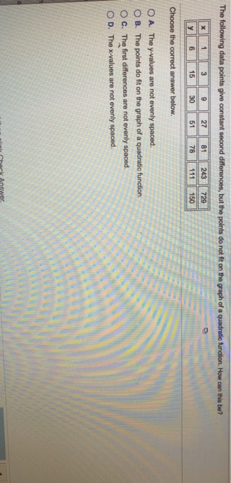 Solved The following data points give constant second | Chegg.com
