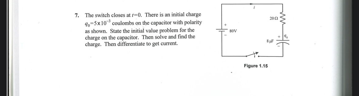 Solved The switch closes at t=0. ﻿There is an initial | Chegg.com