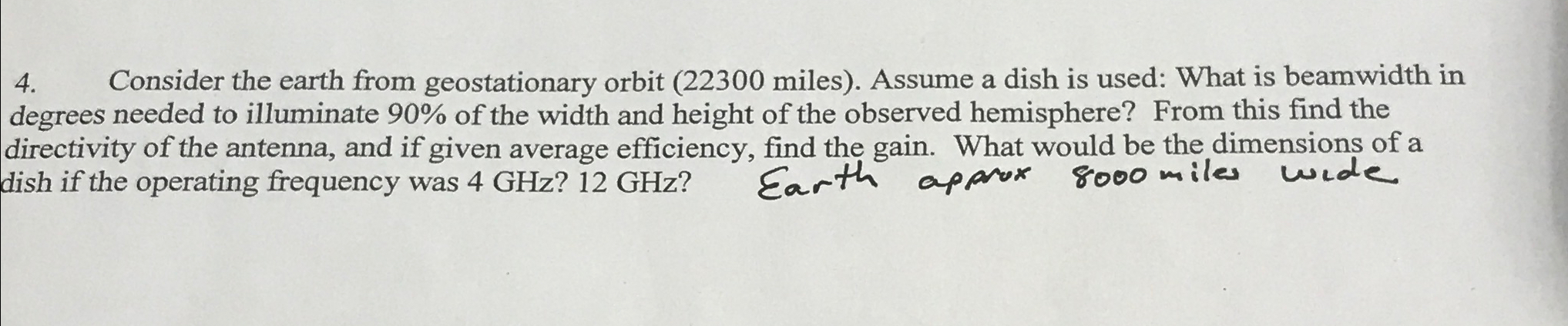 Solved Consider the earth from geostationary orbit (22300 | Chegg.com
