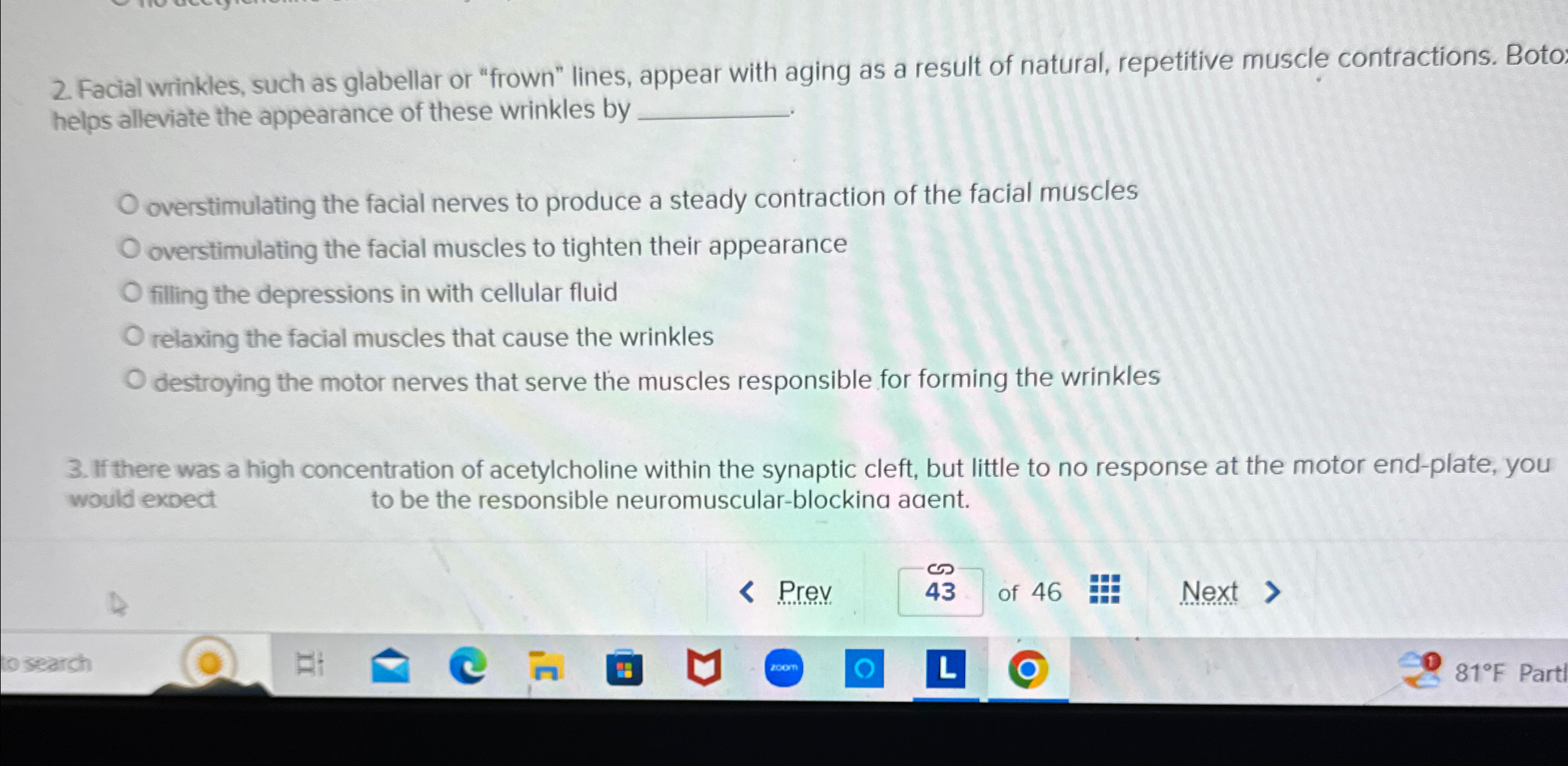 Solved Facial wrinkles, such as glabellar or "frown" lines, | Chegg.com