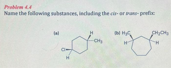 Solved Problem 4.4 Name the following substances, including | Chegg.com