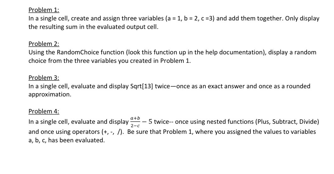 Answer using mathematica:Problem 1:In a single cell, | Chegg.com