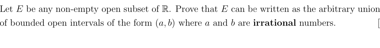 Solved Let E ﻿be any non-empty open subset of R. ﻿Prove that | Chegg.com