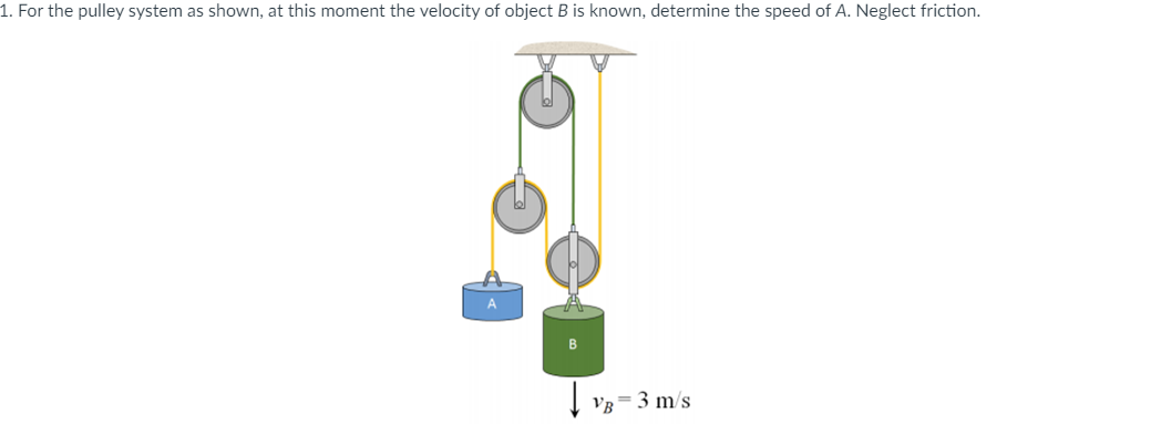 Solved For the pulley system as shown, at this moment the | Chegg.com