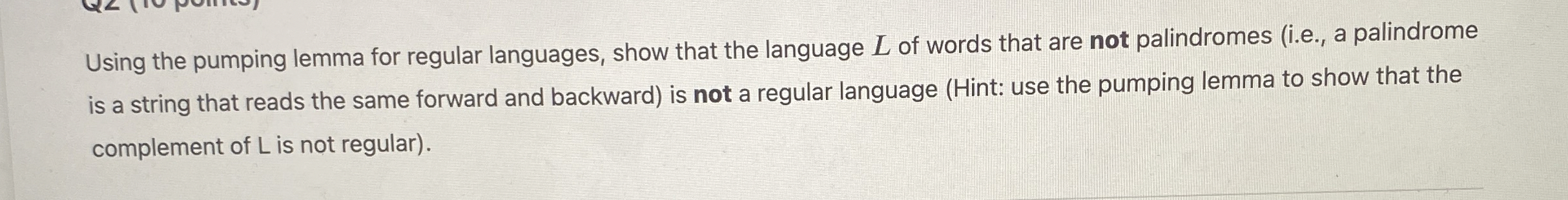 Solved Using the pumping lemma for regular languages, show | Chegg.com