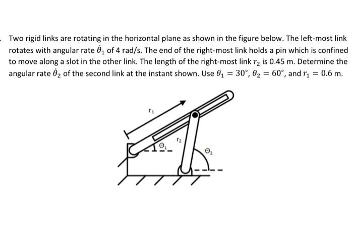 Solved Two rigid links are rotating in the horizontal plane | Chegg.com