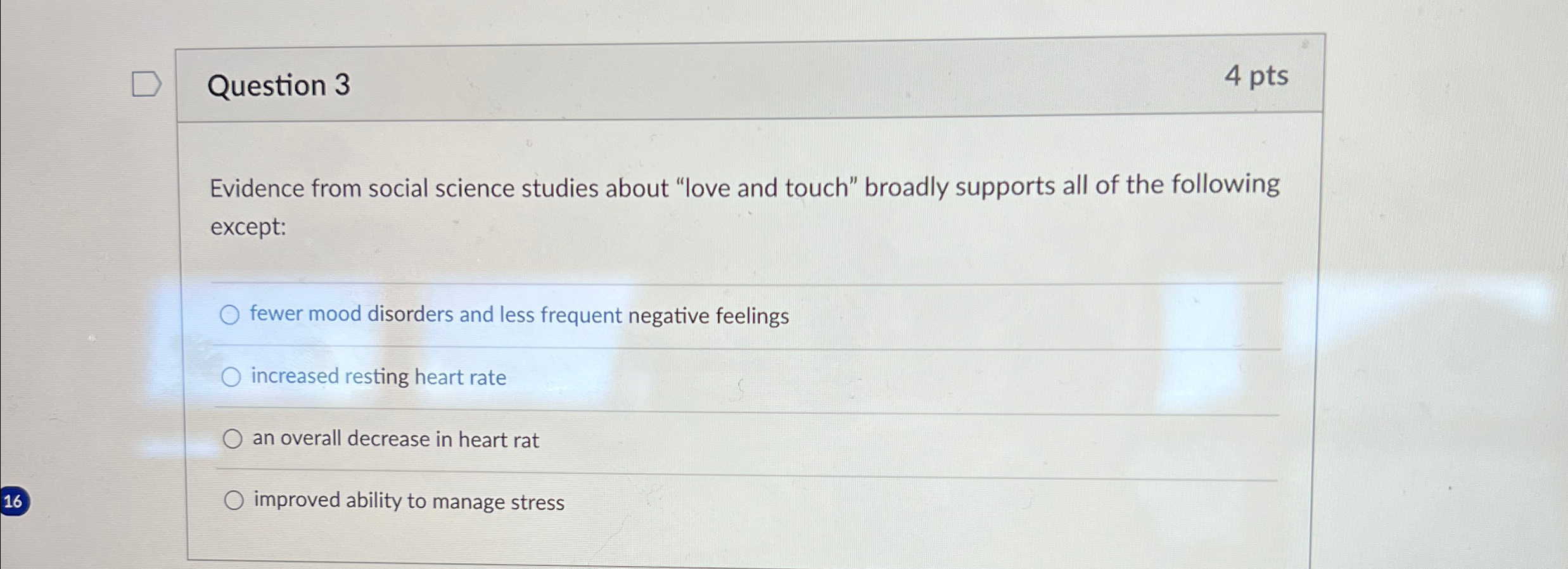 Solved Question 34ptsEvidence from social science studies | Chegg.com