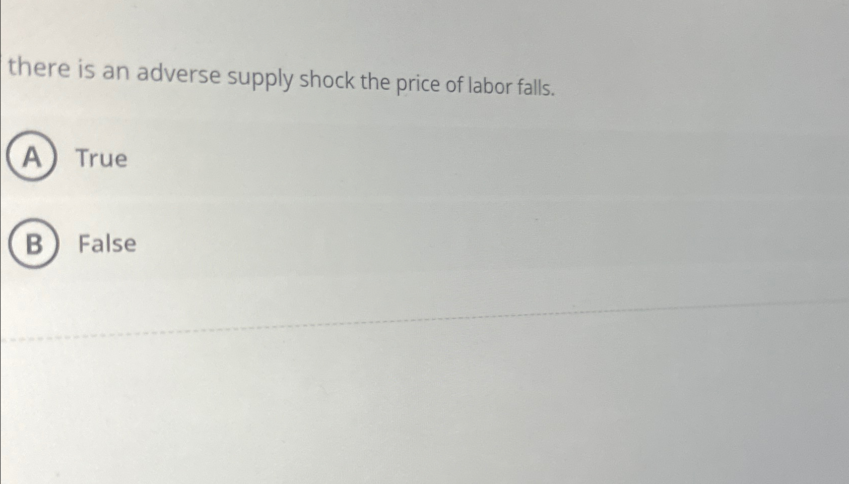 Solved there is an adverse supply shock the price of labor | Chegg.com