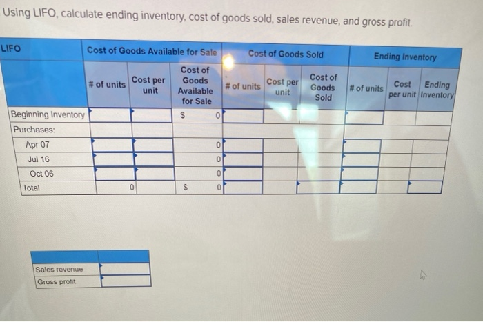 Solved Exercise 6-4A Part 1 Required: 1. Using FIFO, | Chegg.com