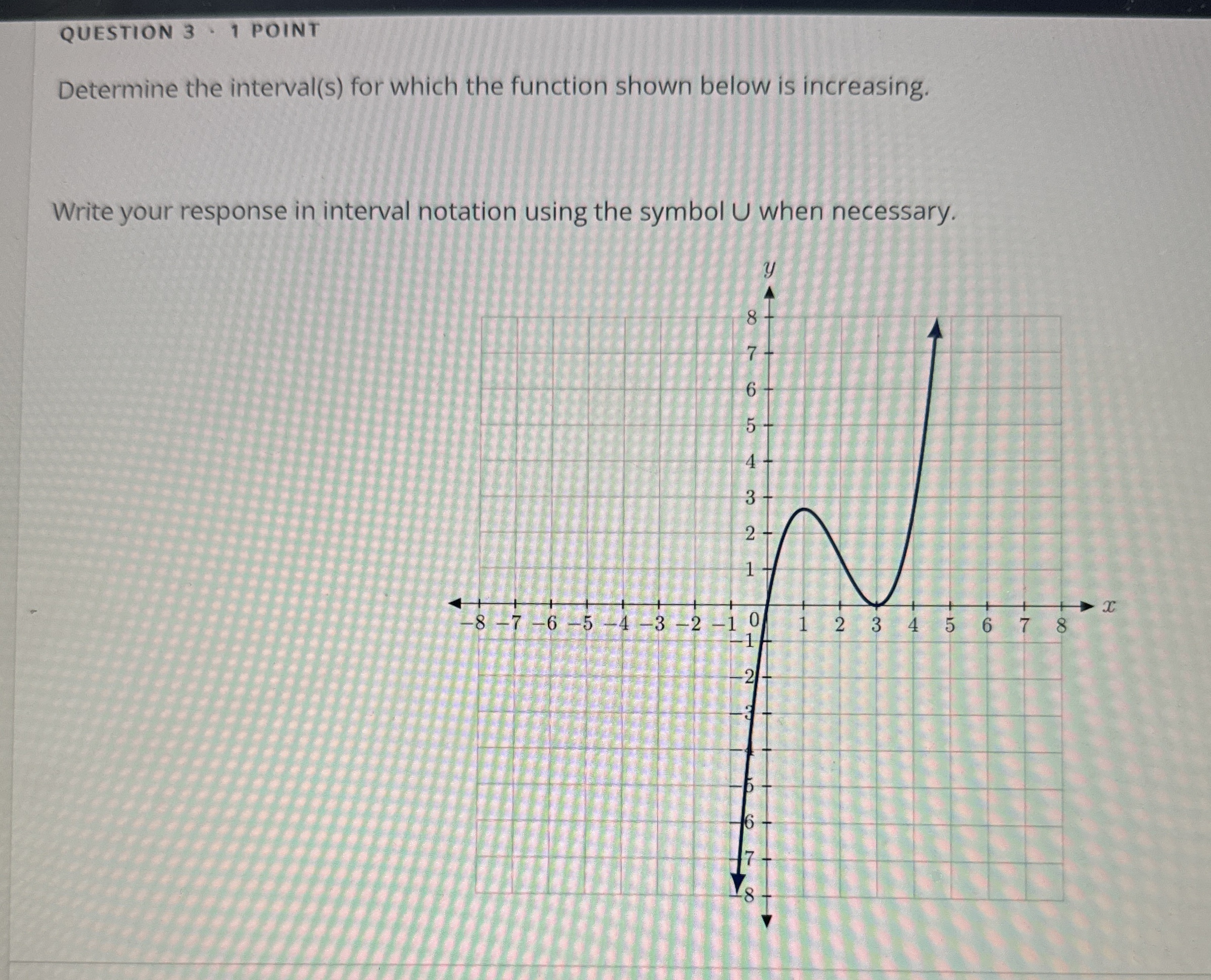 Solved QUESTION 3 * 1 ﻿POINTDetermine the interval(s) ﻿for | Chegg.com