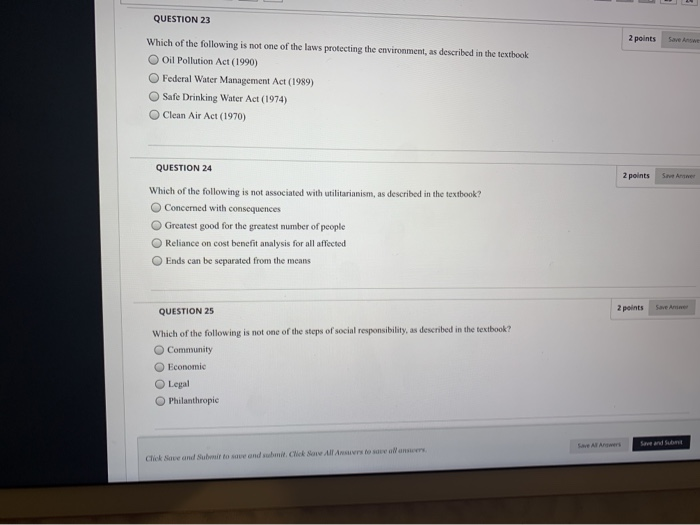 Solved QUESTION 23 2 points Save Answes Which of the | Chegg.com