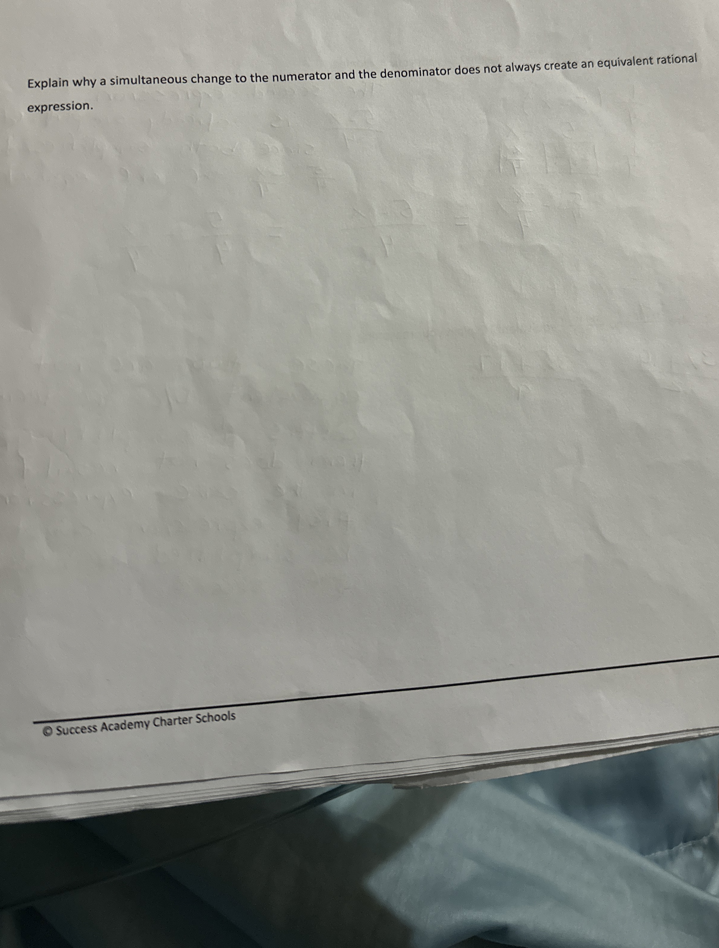 Solved Explain why a simultaneous change to the numerator | Chegg.com