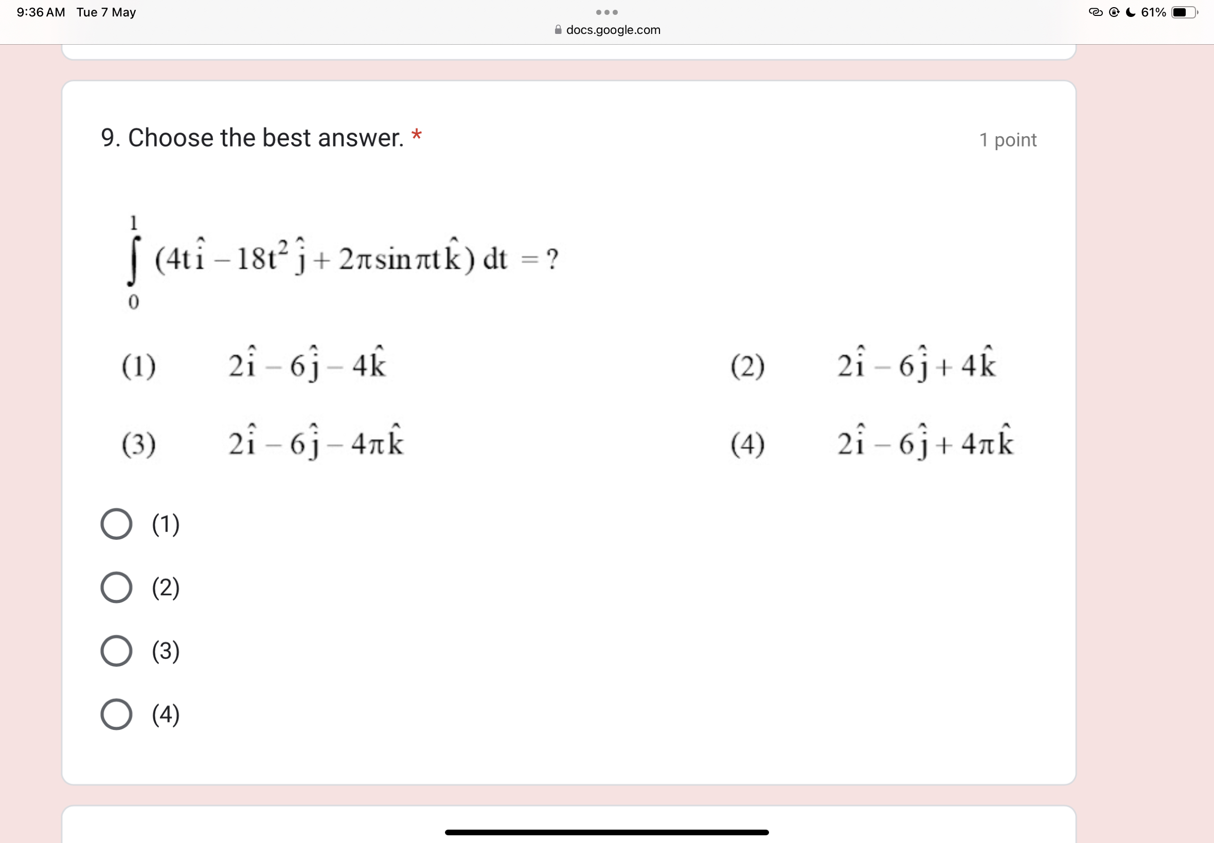 Solved 9:36 ﻿AM Tue 7 ﻿Maydocs.google.com9. ﻿Choose the best | Chegg.com