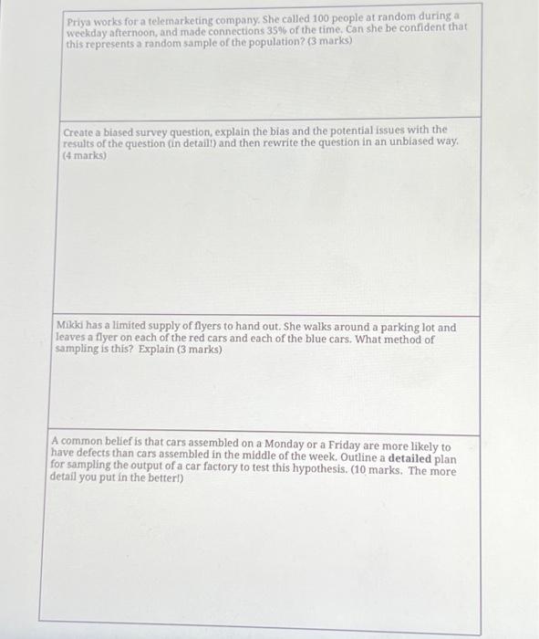 Solved 1) Priya works for a telemarketing company. She | Chegg.com