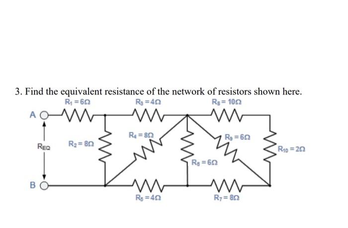 Solved 3. Find the equivalent resistance of the network of | Chegg.com