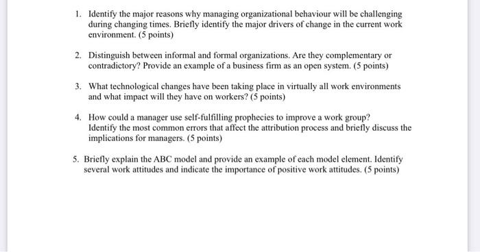 Solved 1. Identify the major reasons why managing | Chegg.com