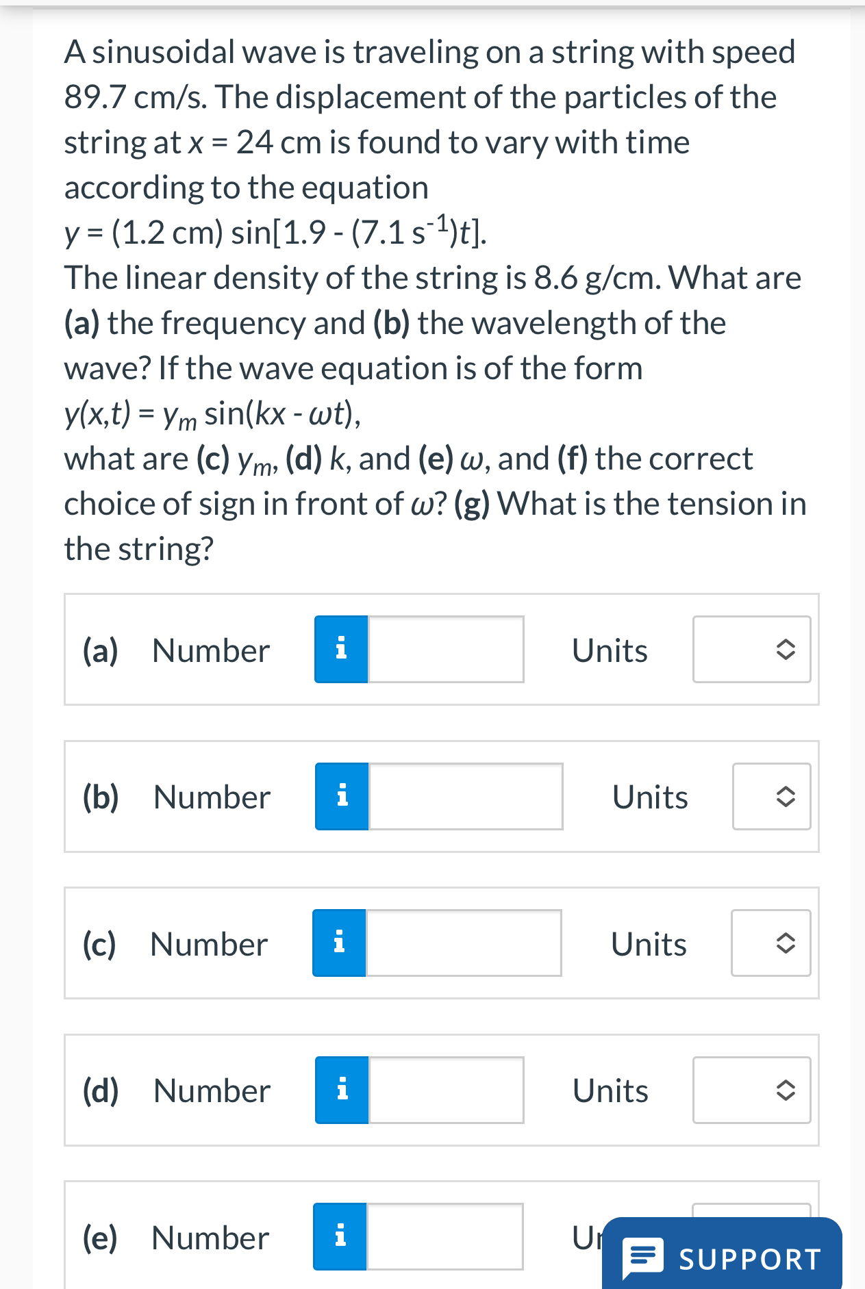 Solved A sinusoidal wave is traveling on a string with speed | Chegg.com