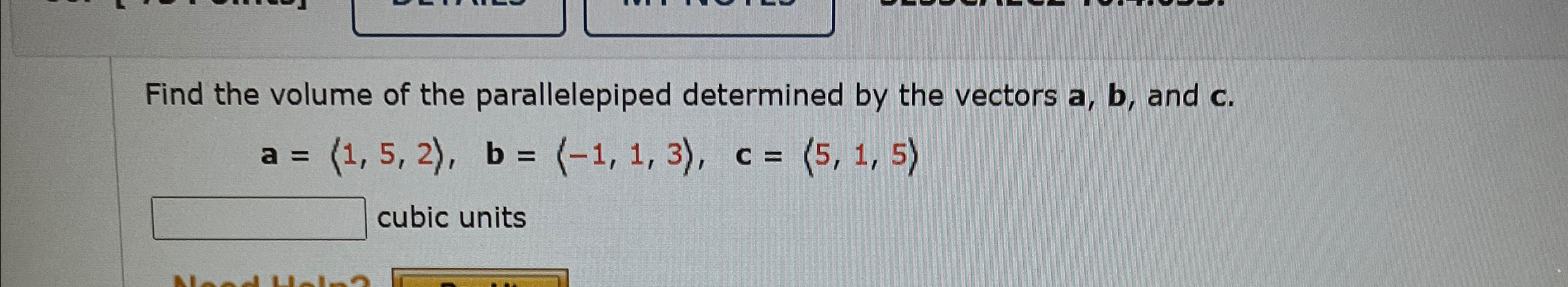 Solved Find the volume of the parallelepiped determined by | Chegg.com