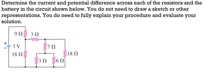 Solved Determine the current and potential difference across | Chegg.com