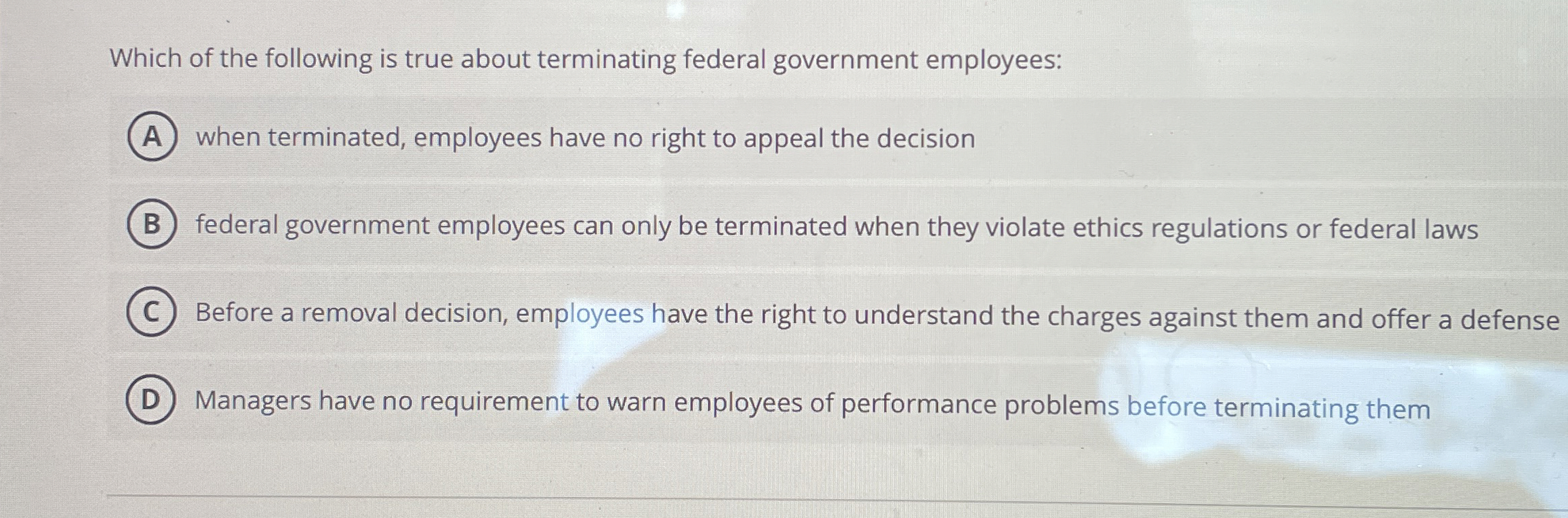 Solved Which of the following is true about terminating | Chegg.com
