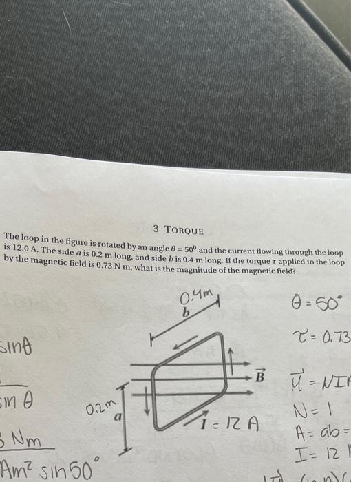 Solved 3 TORQUE The loop in the figure is rotated by an | Chegg.com