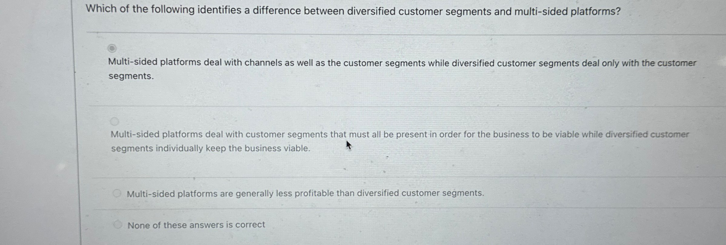 Solved Which of the following identifies a difference | Chegg.com