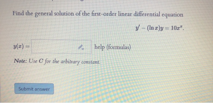 Solved Find the general solution of the first-order linear | Chegg.com