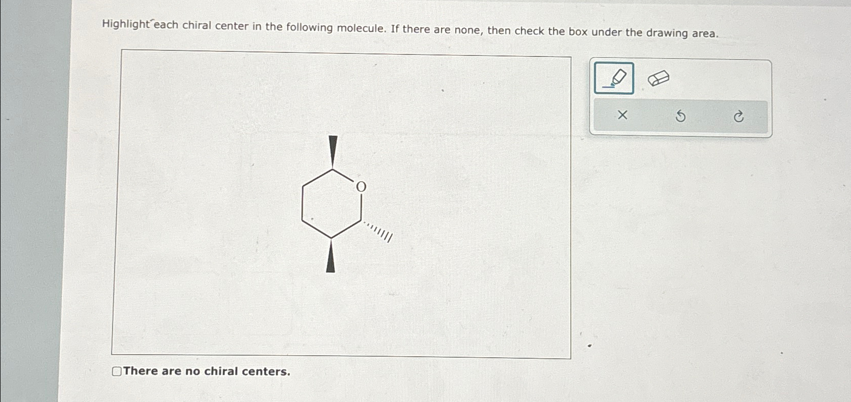 Highlight each chiral center in the following | Chegg.com