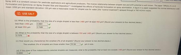 Solved in 1050 um and standard devetion 150 pn was a | Chegg.com