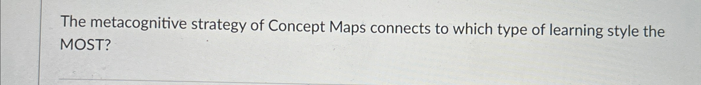 Solved The metacognitive strategy of Concept Maps connects | Chegg.com