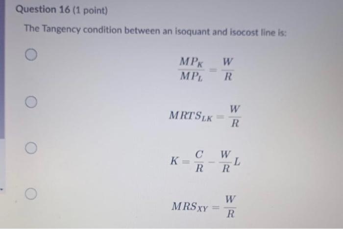 Solved The Tangency condition between an isoquant and | Chegg.com