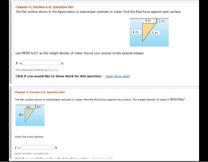 Solved Chapter 6, Section 6.8, Question 007 The flat surface | Chegg.com